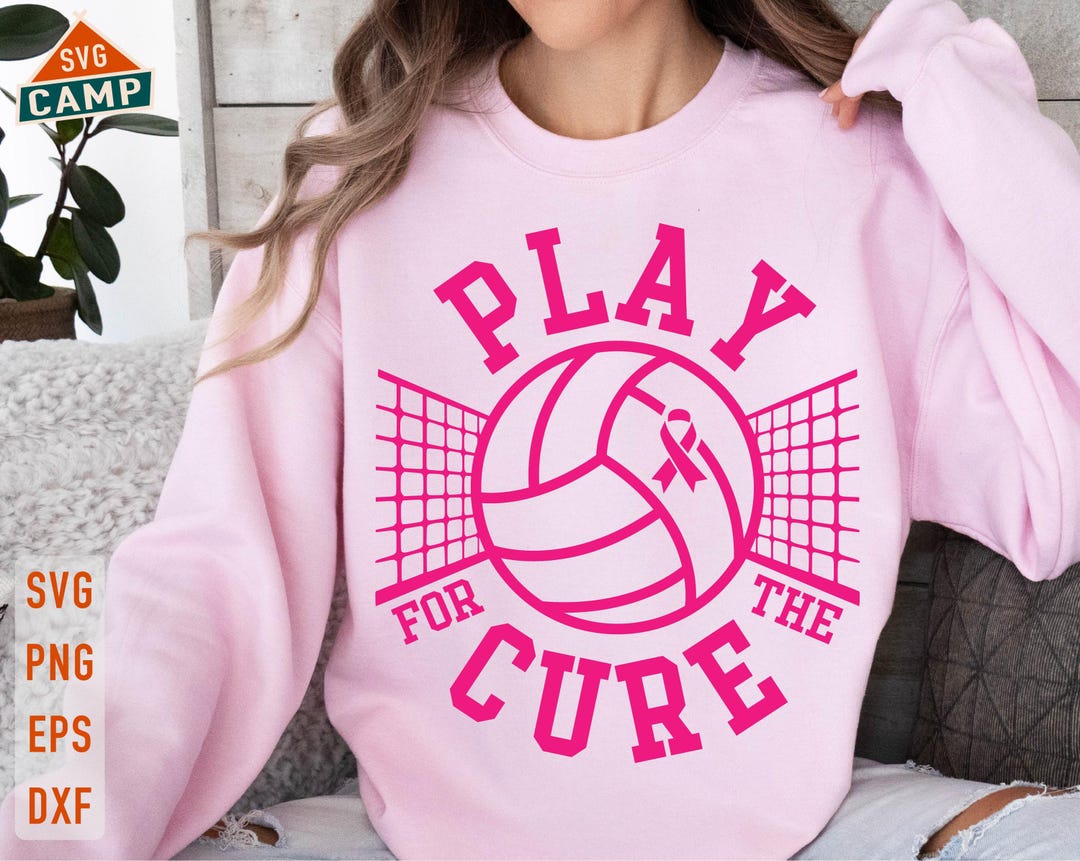 Play for A Cure Svg, Volleyball Breast Cancer Svg, Pink Ribbon Svg ...