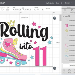 Rolling Into 11 Girl Birthday Shirt Svg, 11th Birthday Girl, Birthday ...