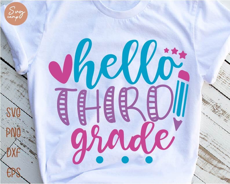 Hello Third Grade Svg 3rd Grade Svg Back to School Svg - Etsy