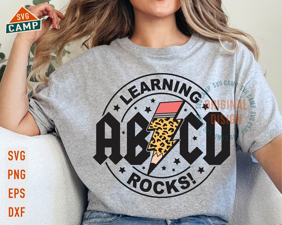 ABCD Learning Rocks Svg, Teacher Rock Svg, Teach Love Inspire, Teacher ...