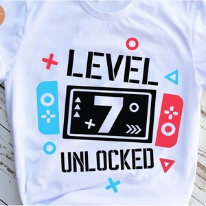 Level 7 Unlocked Birthday Family Svg Bundle, 7th Birthday Boy Gamer Svg ...