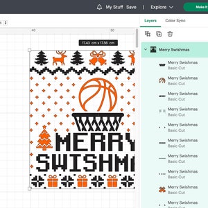 Merry Swishmas Svg, Christmas Basketball Svg, Basketball Ugly Christmas ...