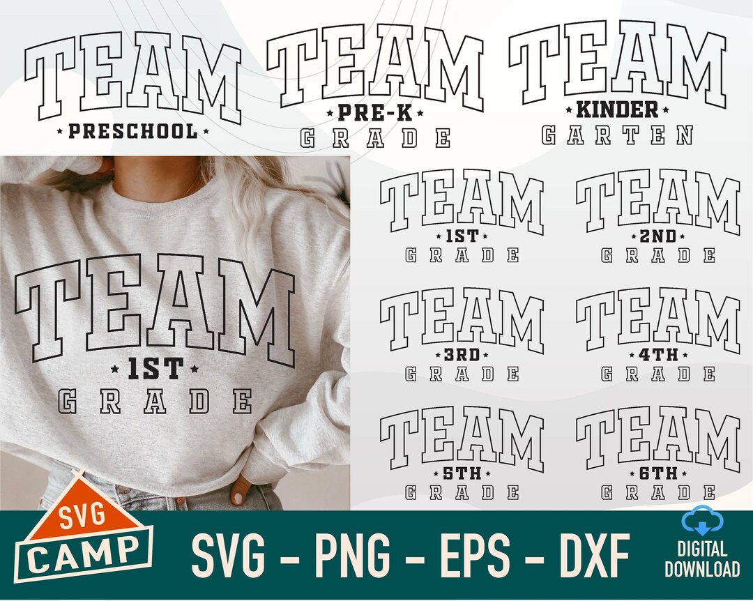 Team Teacher Grade Svg Bundle, Teacher Squad Svg, First Day of School ...