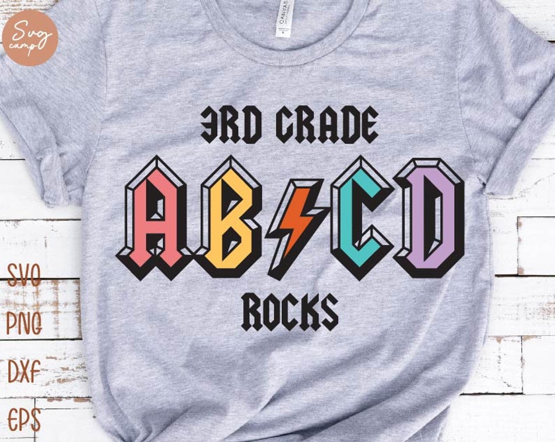 3rd Grade Rocks Svg, First Day of School Svg, Third Grade Svg, Back to ...