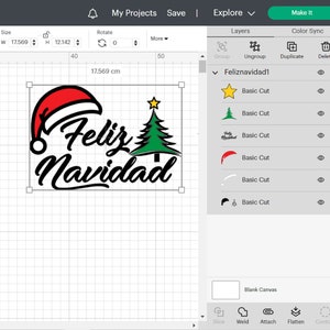 Feliz Navidad Svg, Spanish Christmas Svg, Santa Hat Svg, Merry ...