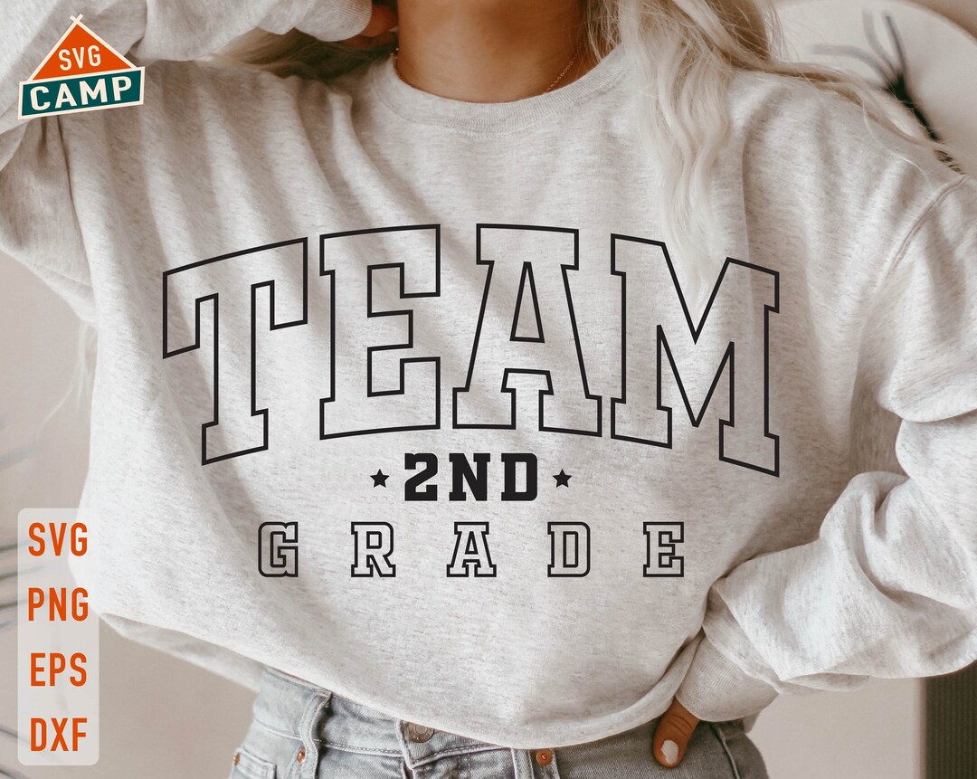 Team Second Grade Svg, 2nd Grade Svg, First Day of School Svg, Back to ...