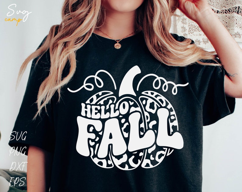 Hello Fall Svg Fall Svg Fall Vibes Svg Leopard Pumpkin Svg - Etsy