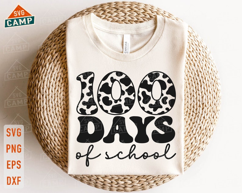 100 Days of School Cow Pint Svg Happy 100 Days of School Svg - Etsy