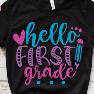 Hello First Grade Svg, 1st Grade Svg, Back to School Svg, Preschool ...