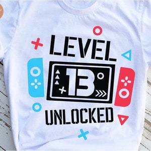 Level 13 Unlocked Birthday Family Svg Bundle, 13th Birthday Boy Gamer ...