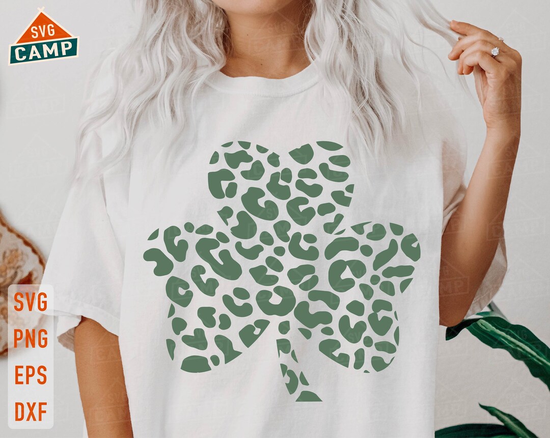 Leopard Shamrock Svg, Shamrock Svg, St Patricks Day Svg, Lucky Svg, St ...