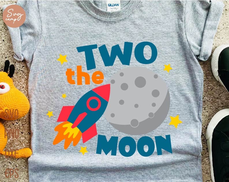 Two the Moon Svg 2nd Birthday Svg Two Birthday Svg Second - Etsy