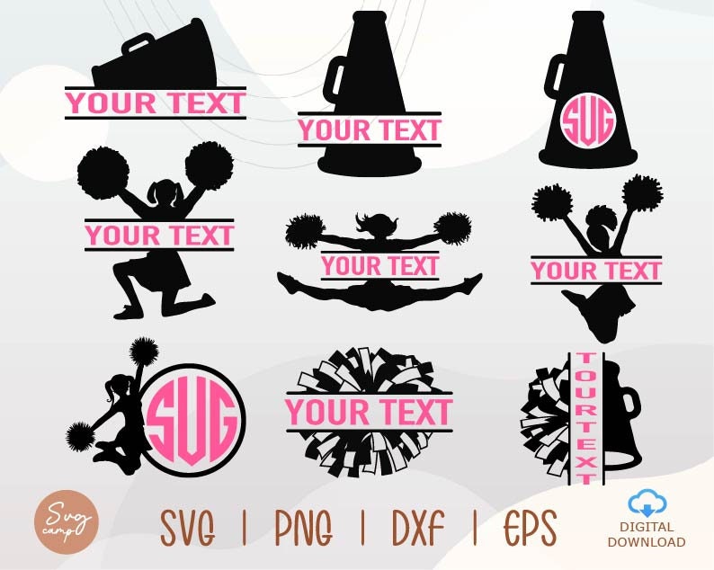 Cheerleader Svg Bundle Cheerleader Split Monogram Svg - Etsy
