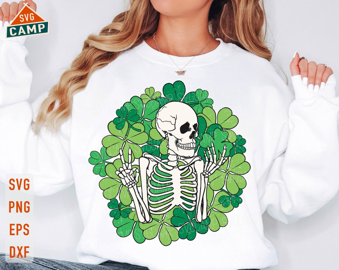 Skeleton St Patricks Svg, Retro Lucky Skeleton Png, Funny St Patricks ...