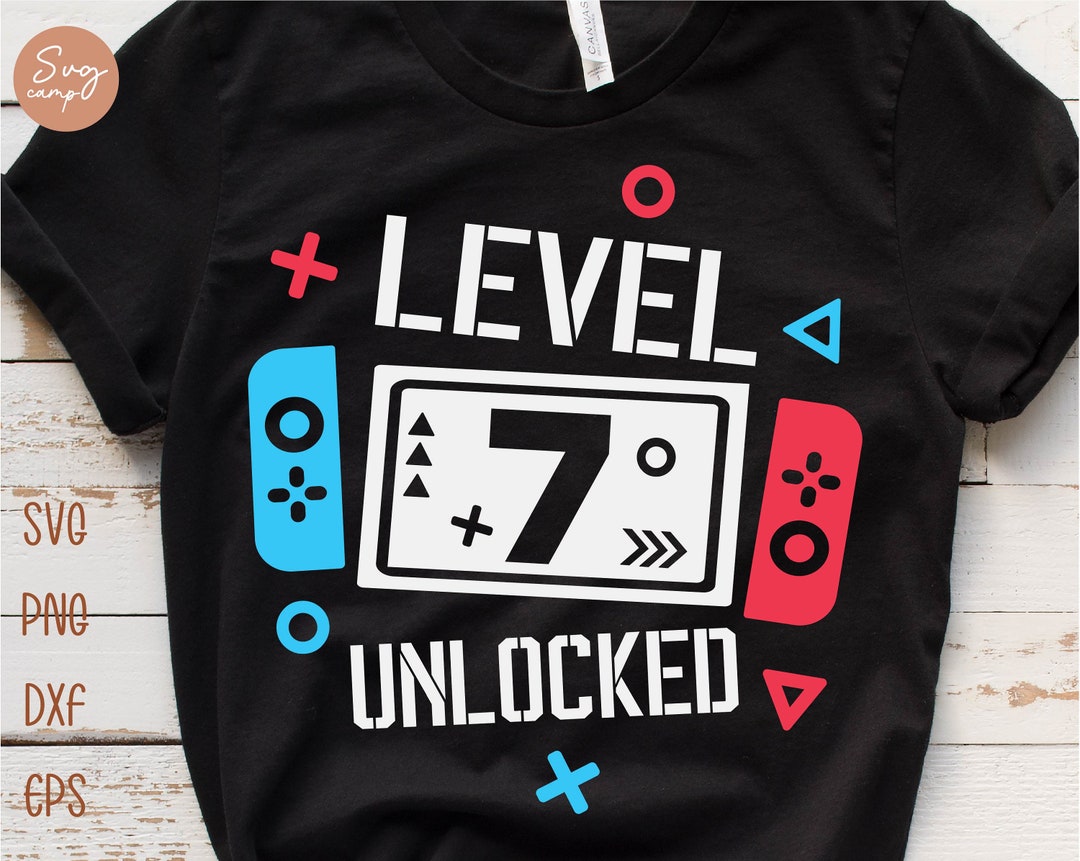 Level 7 Unlocked Birthday Svg, 7th Birthday Boy Gamer Svg, 7 Years Old ...
