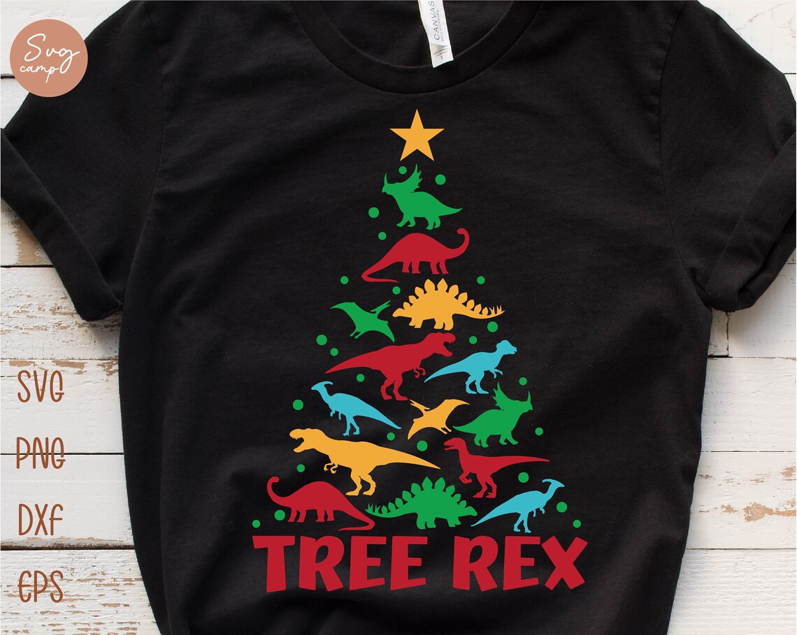 Dinosaur Holiday Tree Svg Christmas Dinosaur Svg Christmas - Etsy