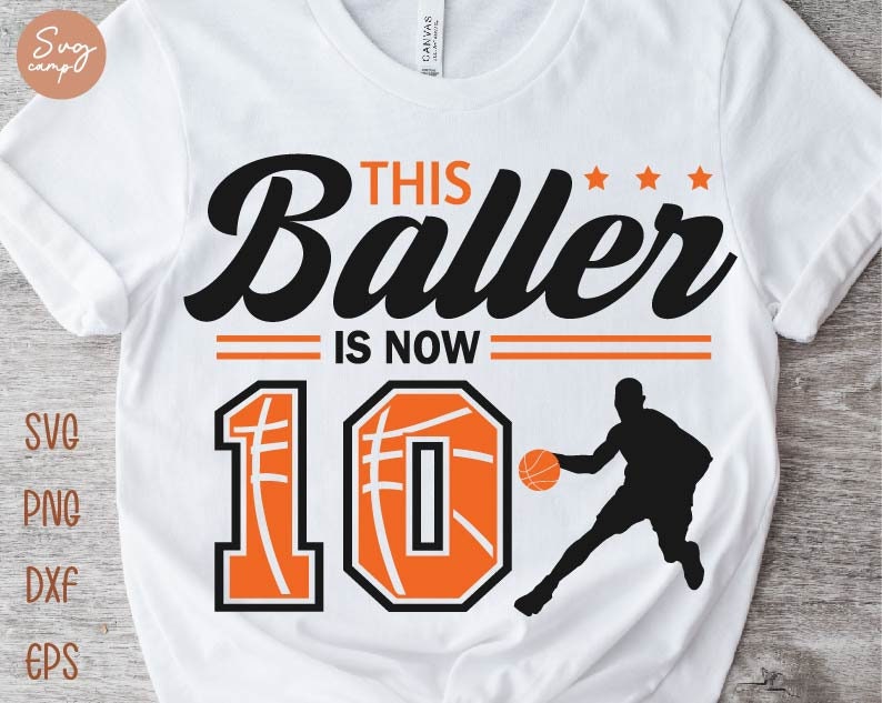 This Baller is Now 10 Svg Birthday Boy Basketball Svg 10th - Etsy