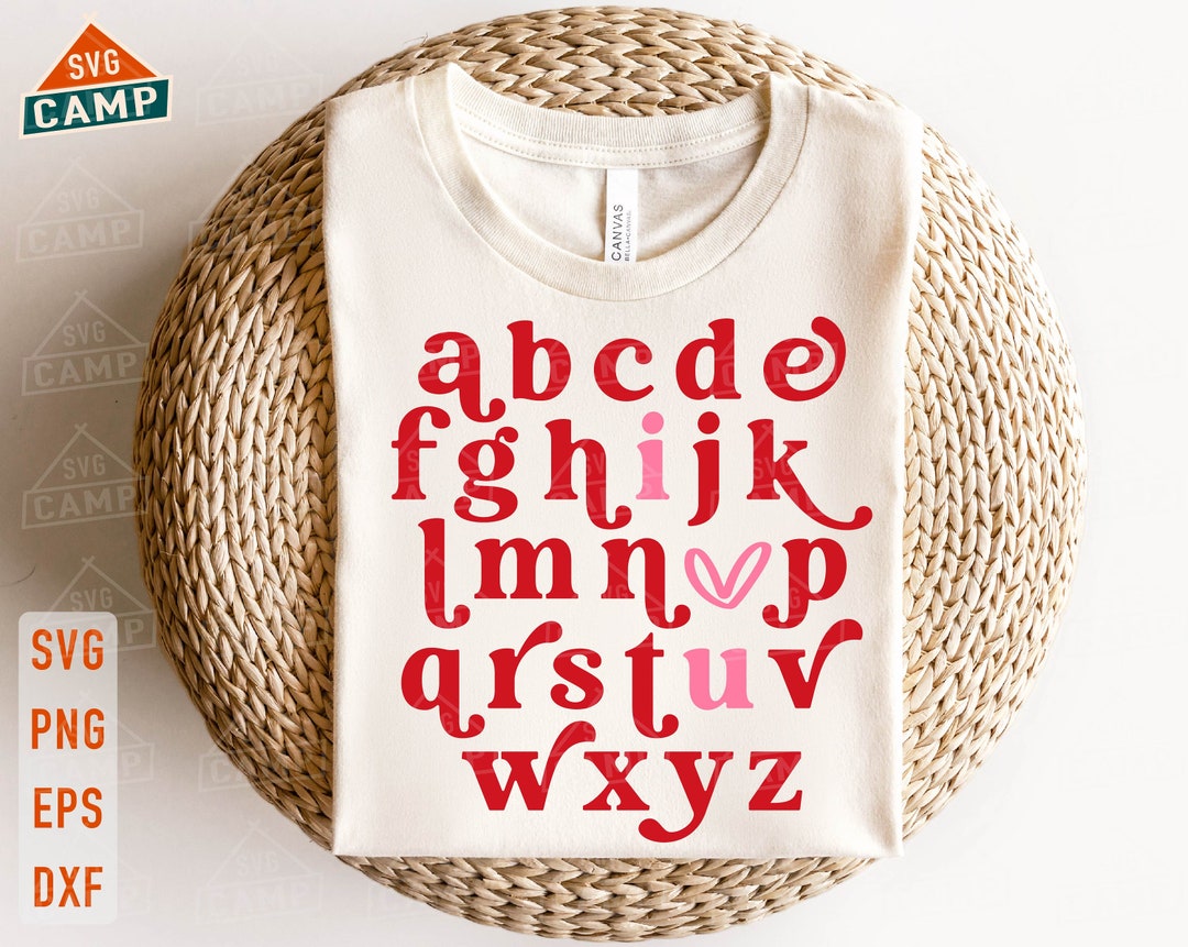Alfabeto de San Valentín Te amo SVG, Niños San Valentín Svg, Alfabeto ...