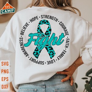 Ovarian Cancer Svg, Fight Ovarian Cancer Svg, Ovarian Cancer Awareness ...