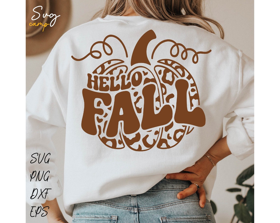 Hello Fall Svg Fall Svg Fall Vibes Svg Leopard Pumpkin Svg - Etsy