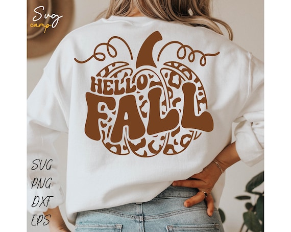Hello Fall Svg Fall Svg Fall Vibes Svg Leopard Pumpkin Svg - Etsy