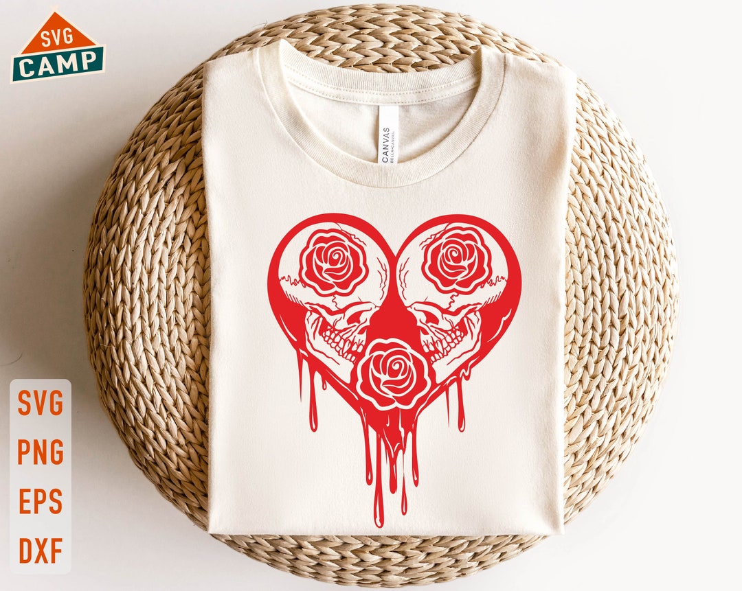 Skull Heart Dripping Svg, Venlentine Heart Svg, Funny Valentine Day Svg ...