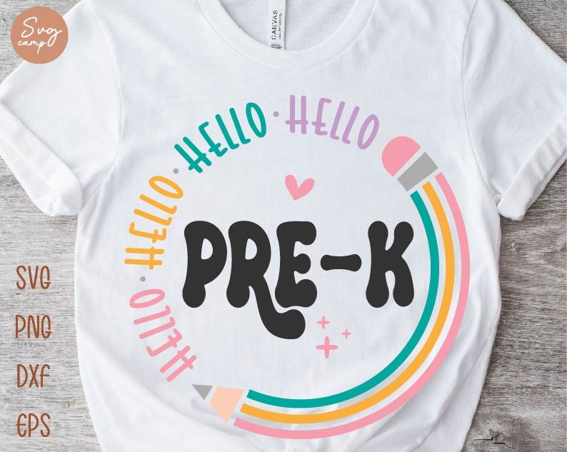 Hello Pre-k Svg First Day of School Svg Pre K Svg Pencil - Etsy