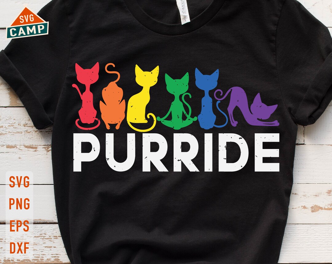 Pride Cat Colorful LGBT Purride Svg, Happy Purride Svg, Gay Pride ...