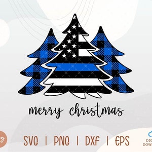 Blue Line Christmas Tree Svg, Police Officer Christmas Svg, Thin Blue ...