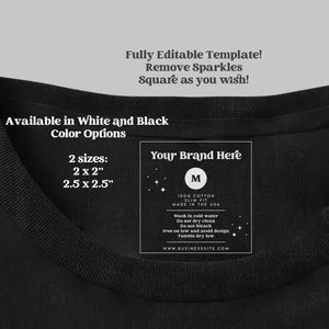 Editable Retro Tagless Label | Shirt Clothing Label | Editable Tag ...