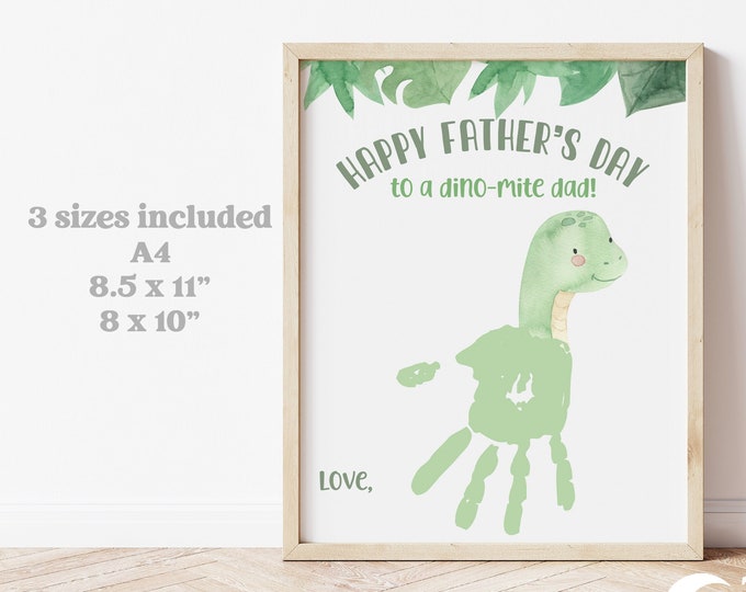 Father’s Day Handprint Craft | PRINTABLE | Dad, You’re Totally DINO ...