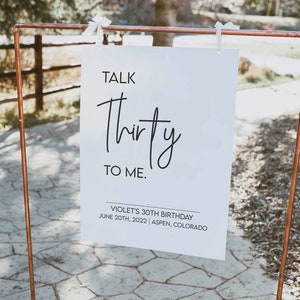 Minimalist Modern Chic 30th Birthday Welcome Sign | Talk Thirty to Me ...