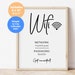 Wi Fi Password Sign | Wifi Sign | Simple Minimalist Modern | Editable ...