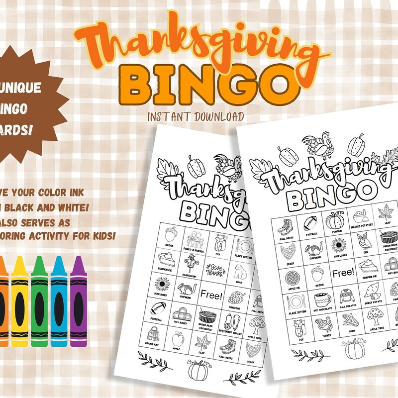 Thanksgiving Bingo - Etsy