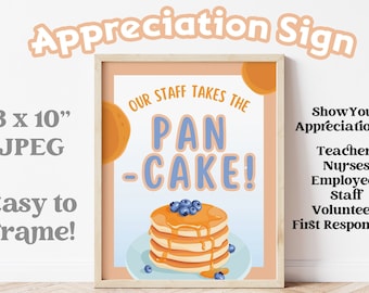 Pancake Breakfast Appreciation Sign, Rise and Shine It's Pancake Time ...