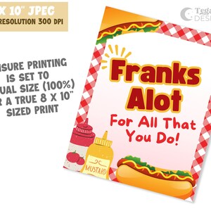 Hot Dog Sign | BBQ Grill Sign | Franks A Lot | Appreciation Week ...