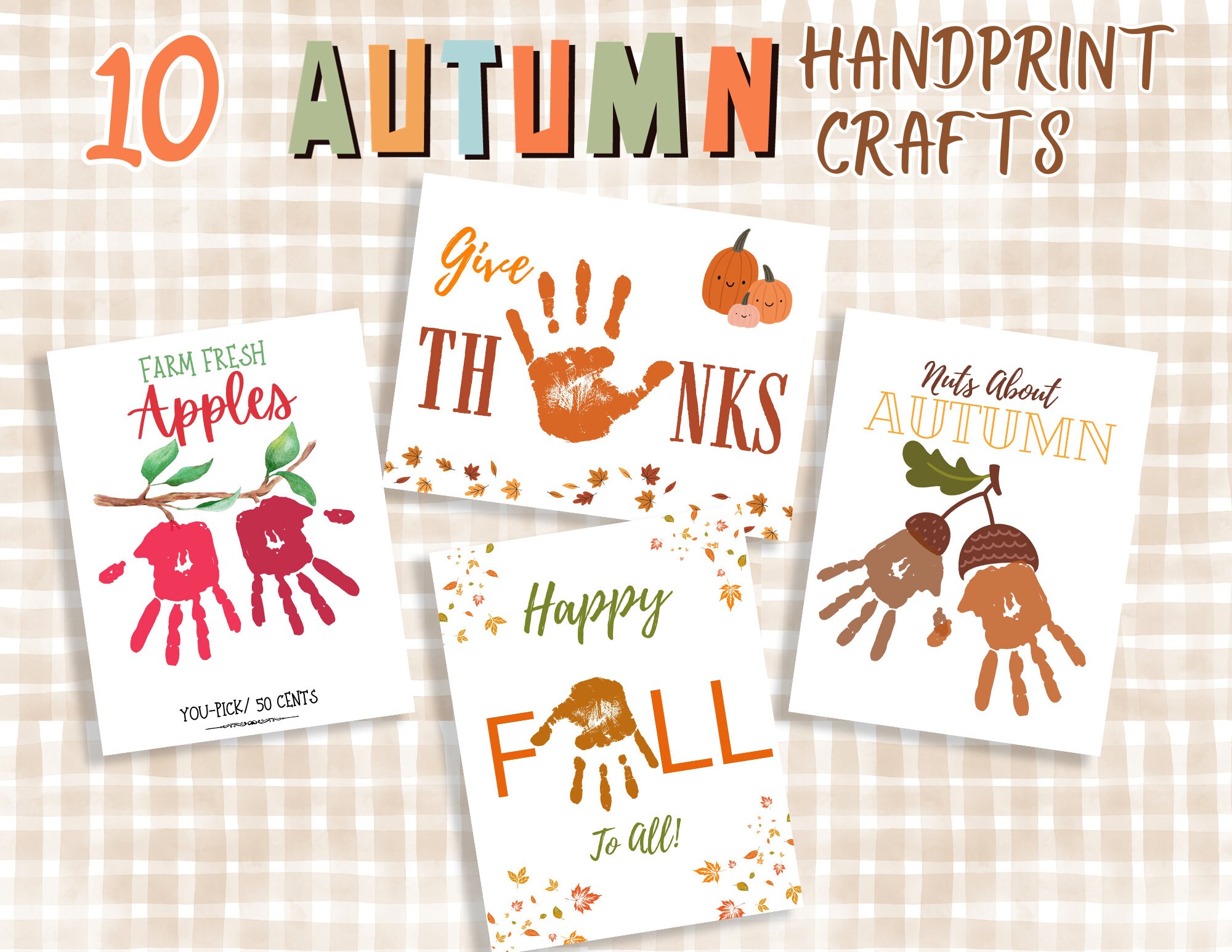 Fall Autumn Handprint and Footprint Craft Activity Bundle | Printables ...