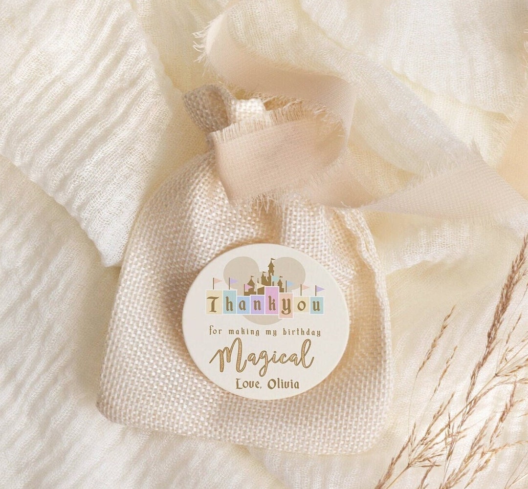 Disneyland Retro Magical Birthday Circular Thank You Tag | Happiest ...