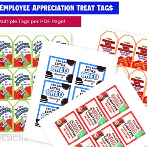 26 Employee Appreciation Tags | Candy Bar Gift Tag | Treat Tags ...