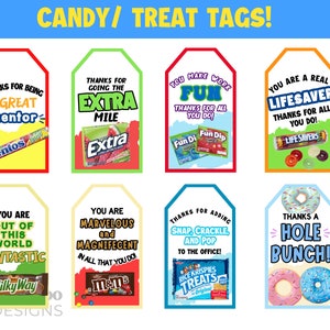 26 Employee Appreciation Tags | Candy Bar Gift Tag | Treat Tags ...