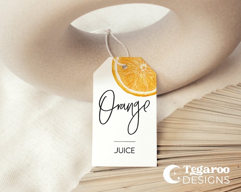 Fruit Watercolor Modern Mimosa Tags | Minimalist Simple Modern | Juice ...