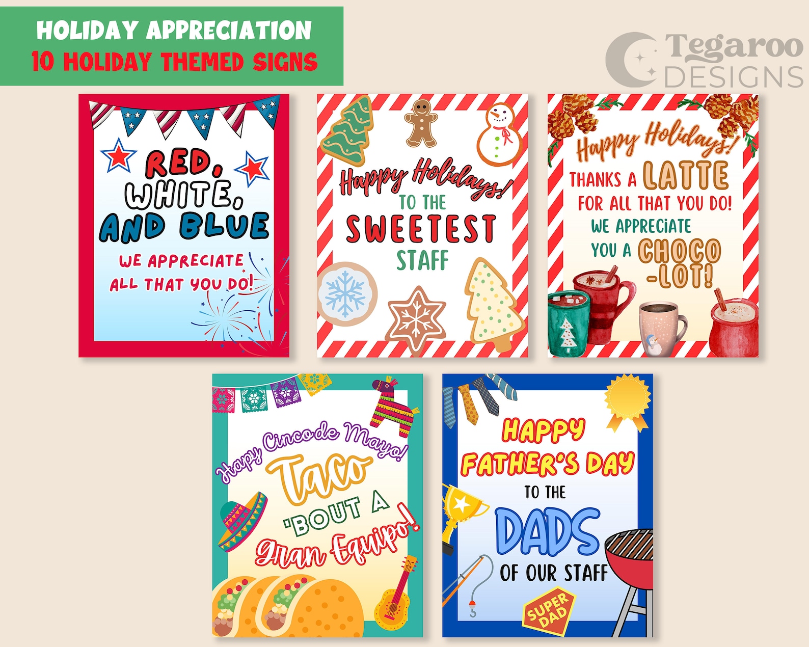 Tiki Hawaiian Luau Party Employee Teacher Appreciation Sign | Summer ...