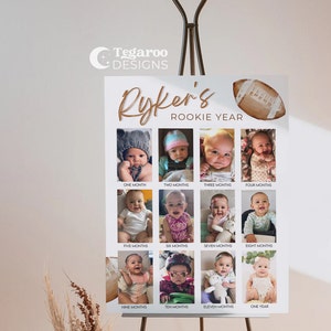 Football Rookie of the Year Baby's First Year Photo Collage | 1st ...