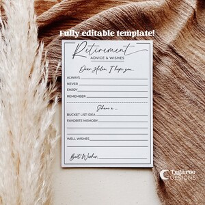 Retirement Advice and Wishes Party Game | Retirement Activity | Fun ...