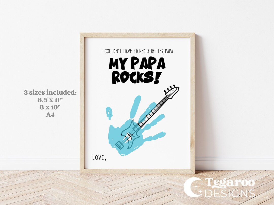 My Papa Rocks Father's Day Gift Present | Hand Print Art DIY Craft ...