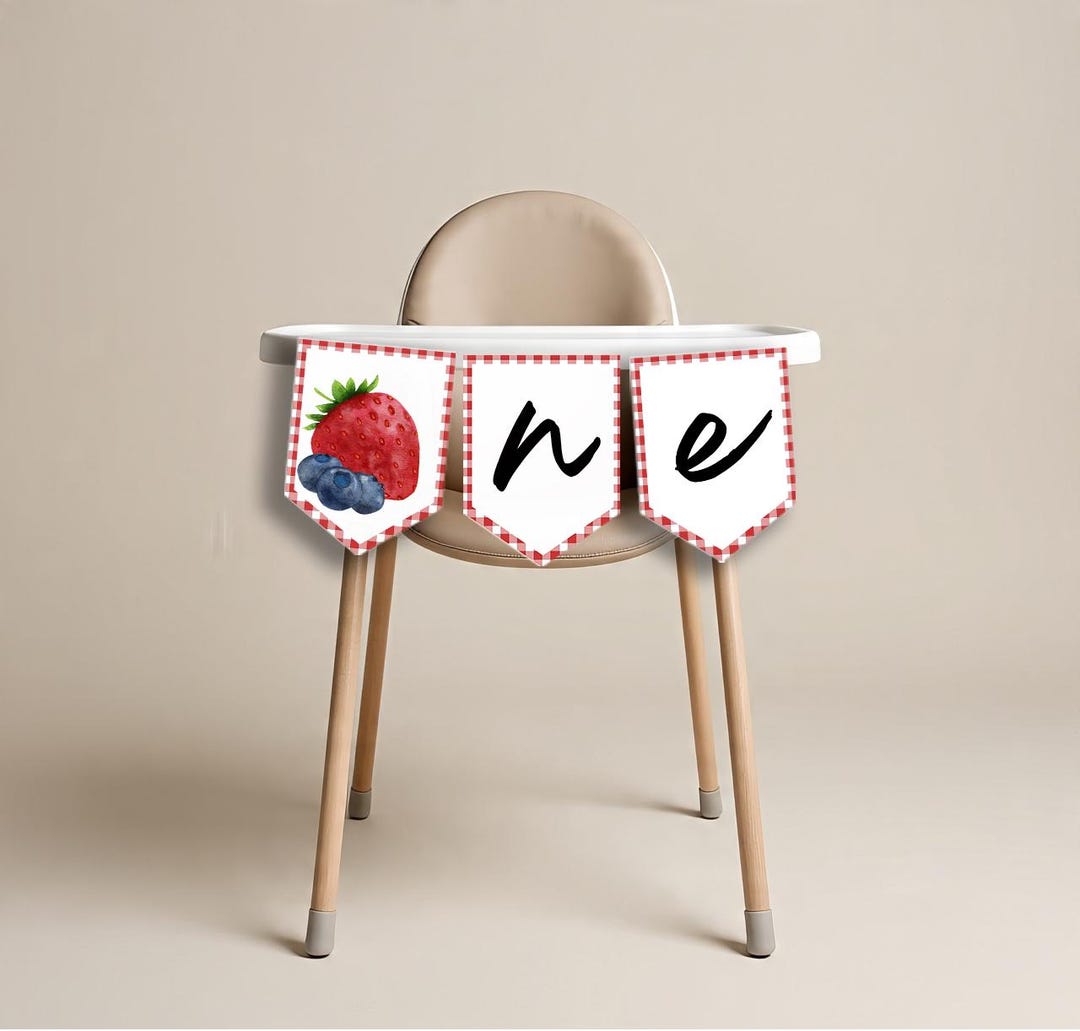 Strawberry Blueberry High Chair Banner Berry First Birthday |1st ...
