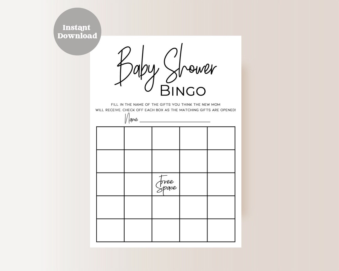 Baby Shower Bingo Game | Fun Baby Shower Games | Instant Download ...