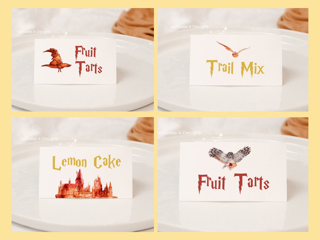 Wizard Food Tents, Food Labels, Place Card | Owls | Train | Birthday ...