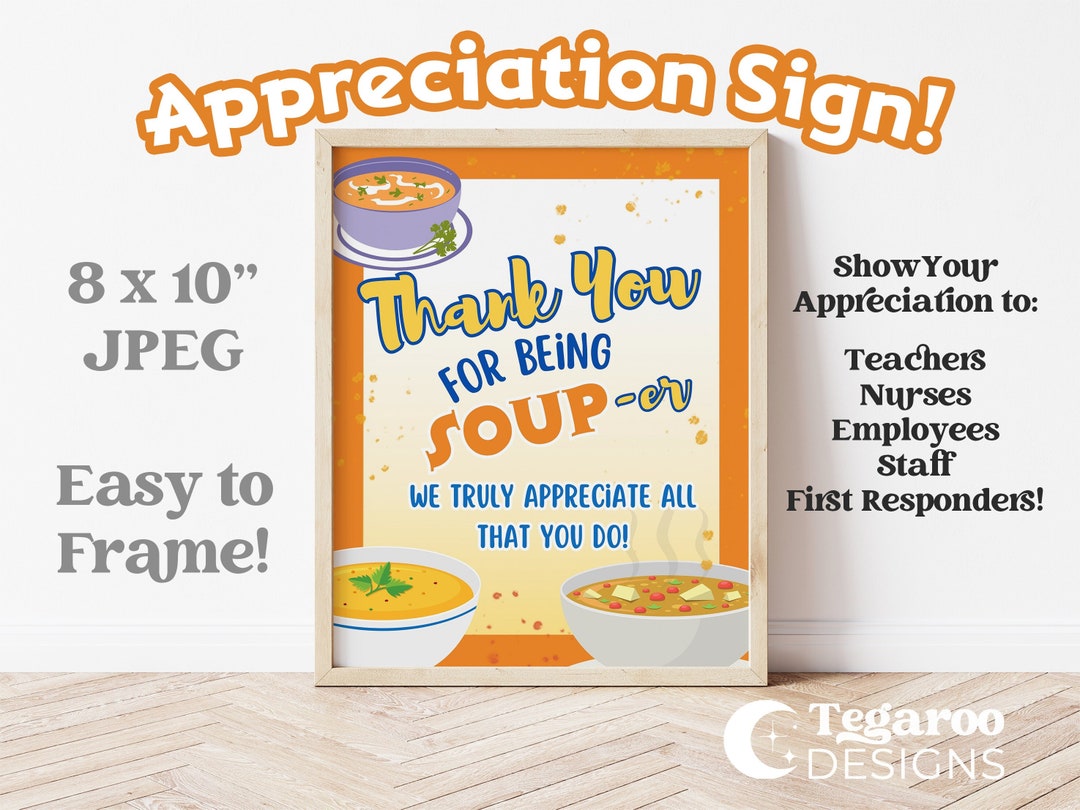 Soup Sign | Souper Staff | Soup Thank You | Lunch | Appreciation Week ...