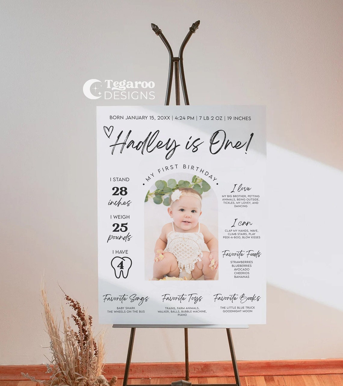Baby's First Year Milestone Board Template | Fully Editable | 1st ...